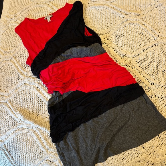 Mango | Dresses | Mango Red And Black Asymmetrical Bodycon Dress | Poshmark